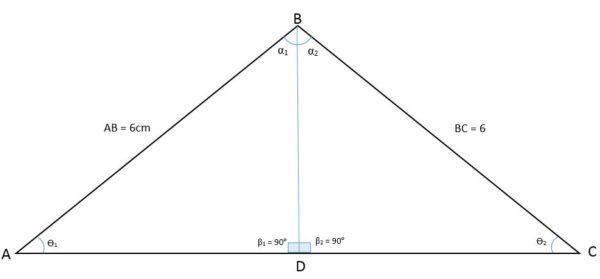 Ligebenet trekant: karakteristika, formel og areal, beregning ...